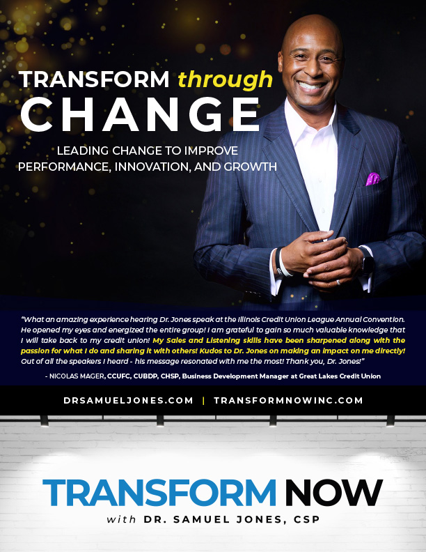 Speakers Bureaus | Transform Now | Dr. Sam Jones
